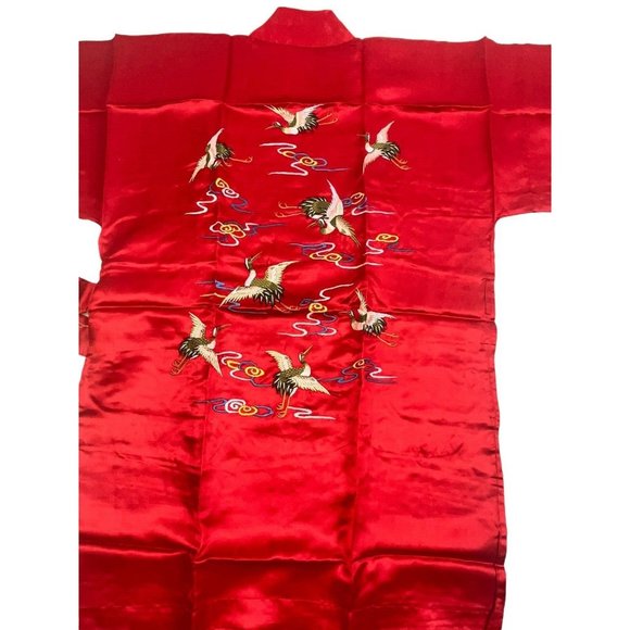 Peacock | Intimates & Sleepwear | Vintage Chinese Red 0 Silk ...